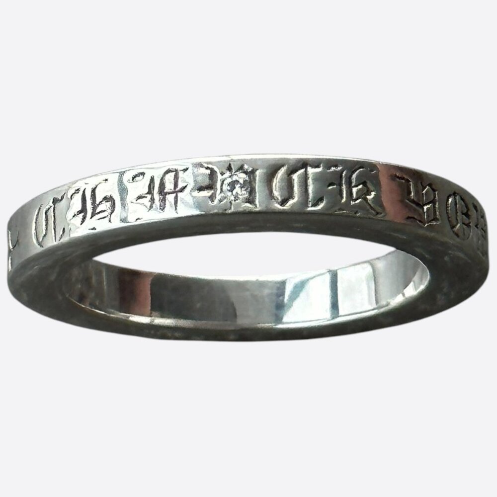 Chrome Hearts Silver & Diamond Thin Spacer Ring - Gem